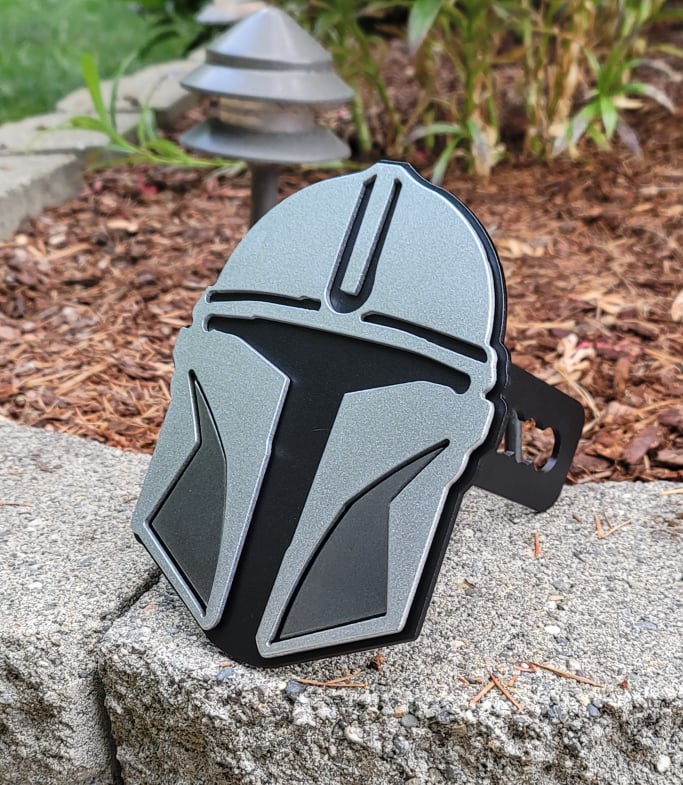 Mandalorian Helmet Custom Hitch Cover – Hitches & Things